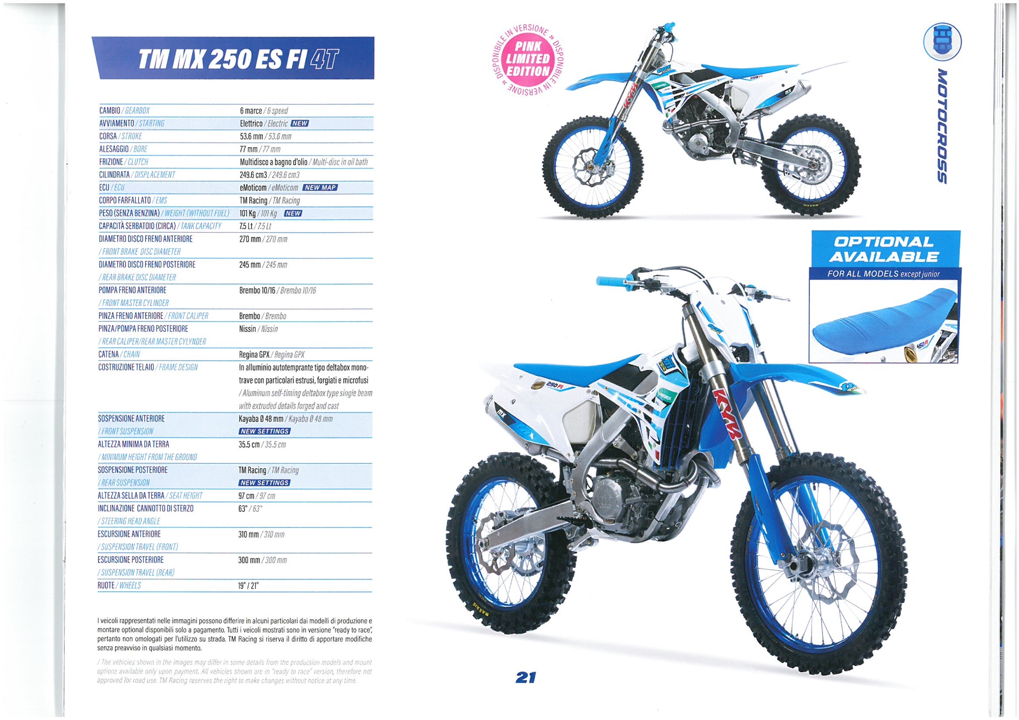 TM Racing MX 250 Fi TWIN ES 4 takt Årgang 2023