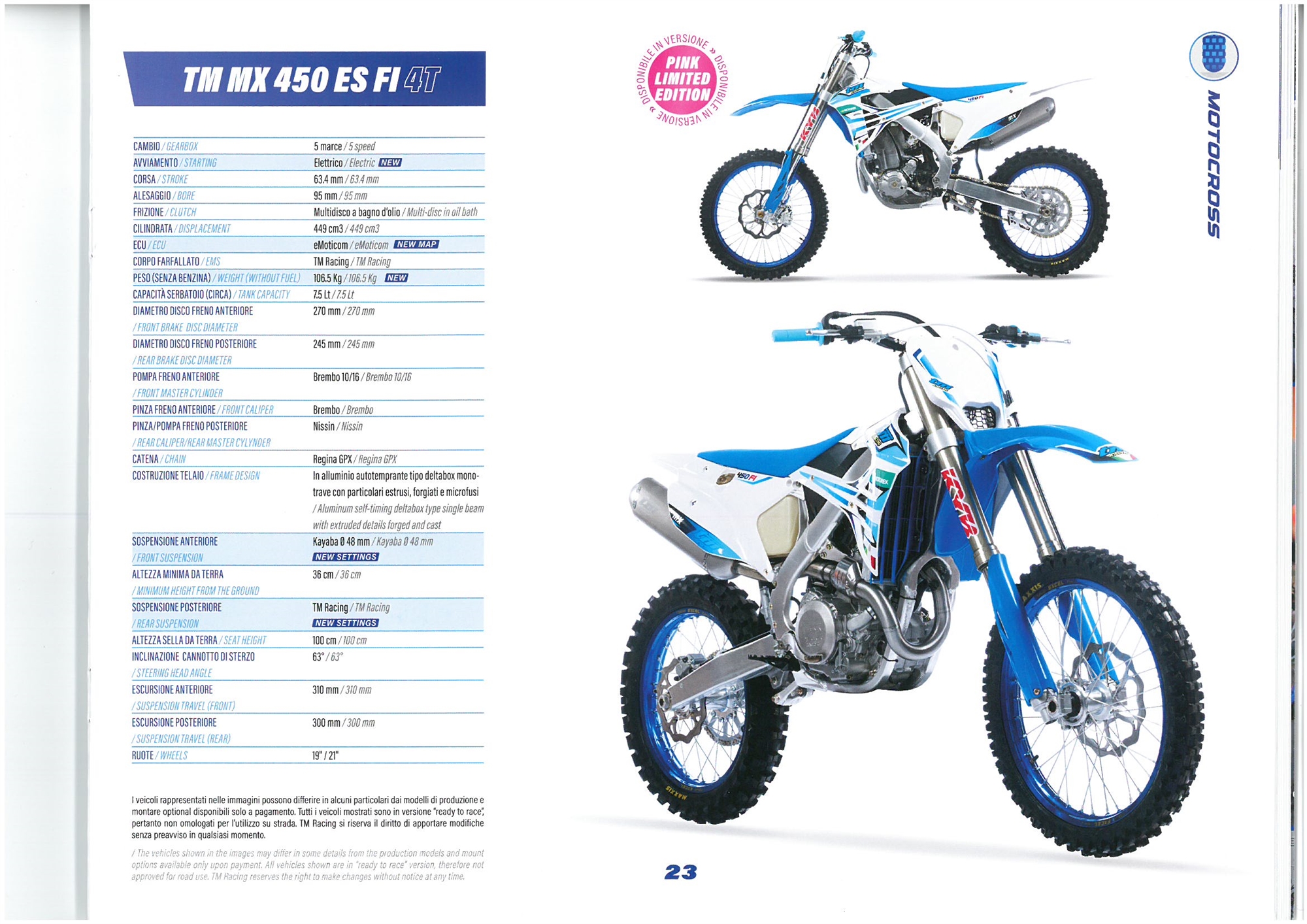 TM Racing MX 450 Fi ES 4 takt Årgang 2023